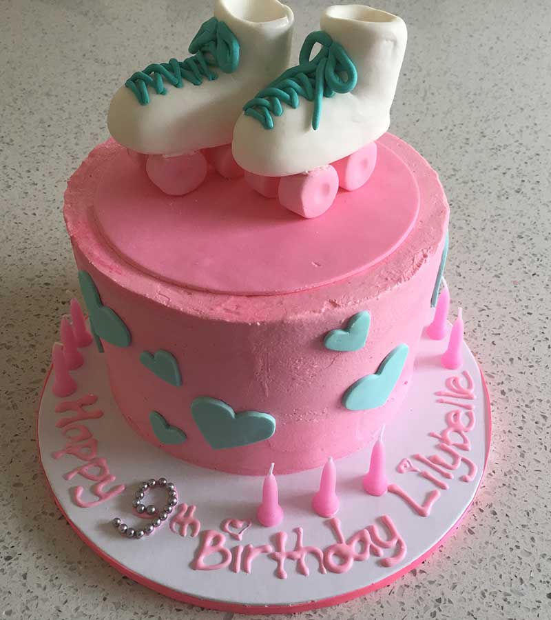 Girls Roller Skate Birthday Cake - How to Ice a Cake